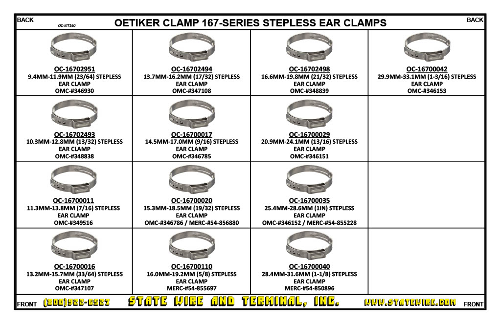 Oetiker Clamp 167-Series Stepless Ear Clamp 190 Piece Kit | State Wire