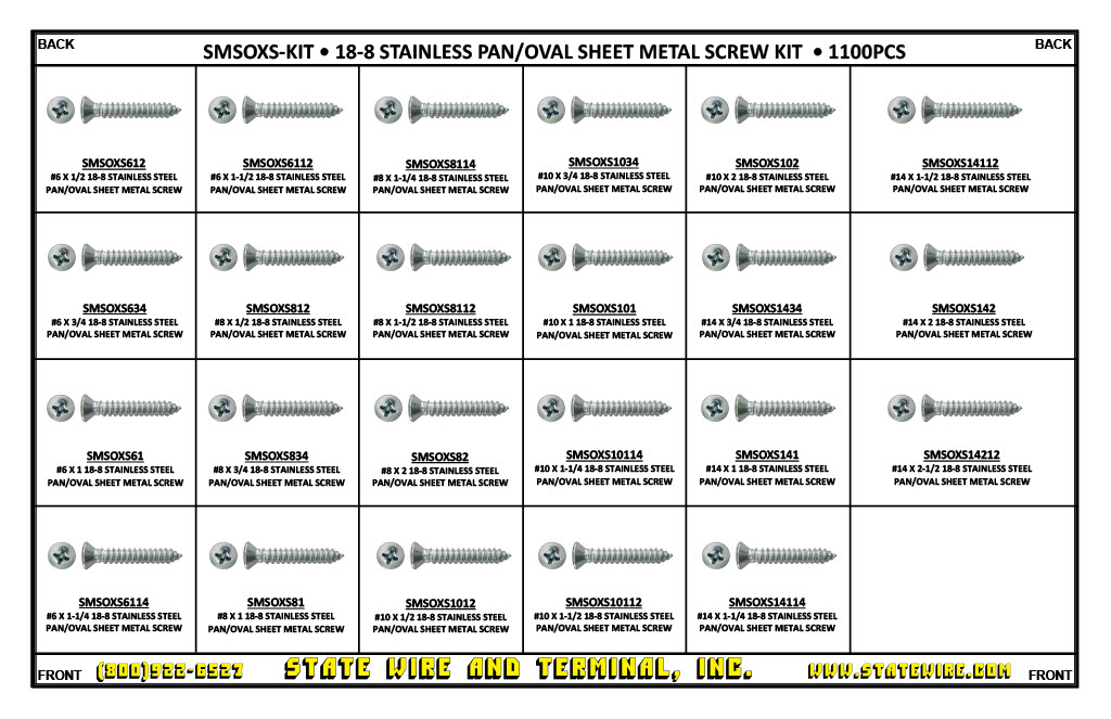 Oval Head Phillips Drive Screw Assortment | State Wire