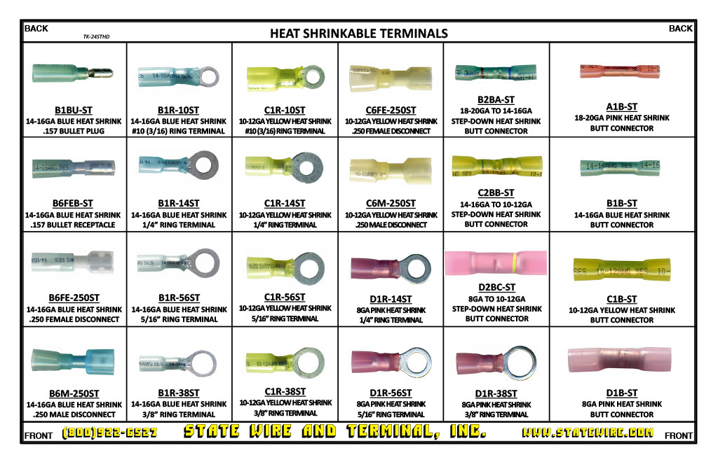 Heat Shrink Terminal 525 Piece Kit | State Wire